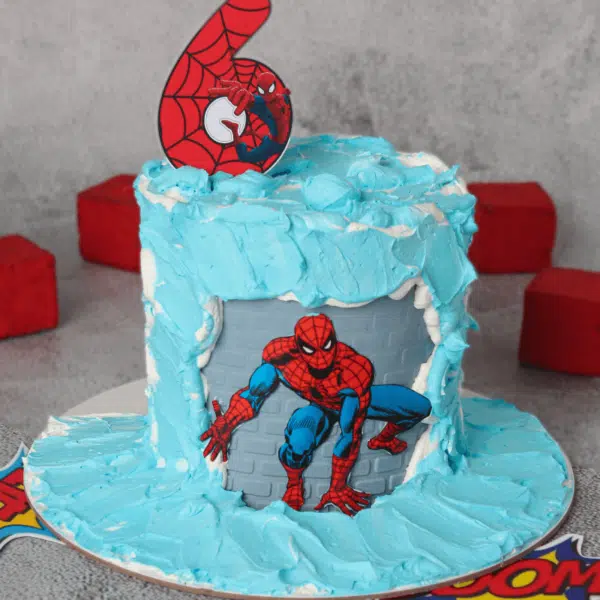 Embrace the Adventure: Spiderman Blue Cake | Isfahan Sweets