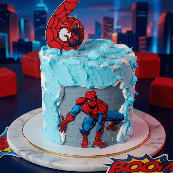 Embrace the Adventure: Spiderman Blue Cake | Isfahan Sweets